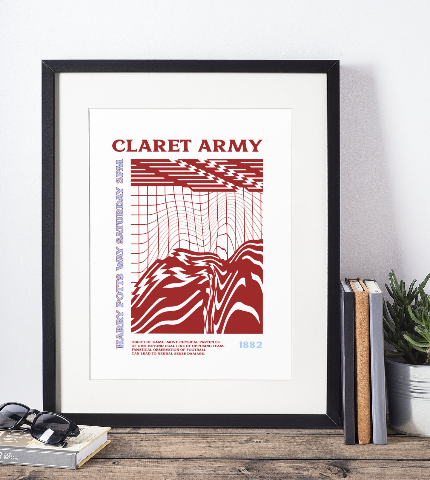 Claret Army Art Print Psychedelic Design in Team Colours - Etsy