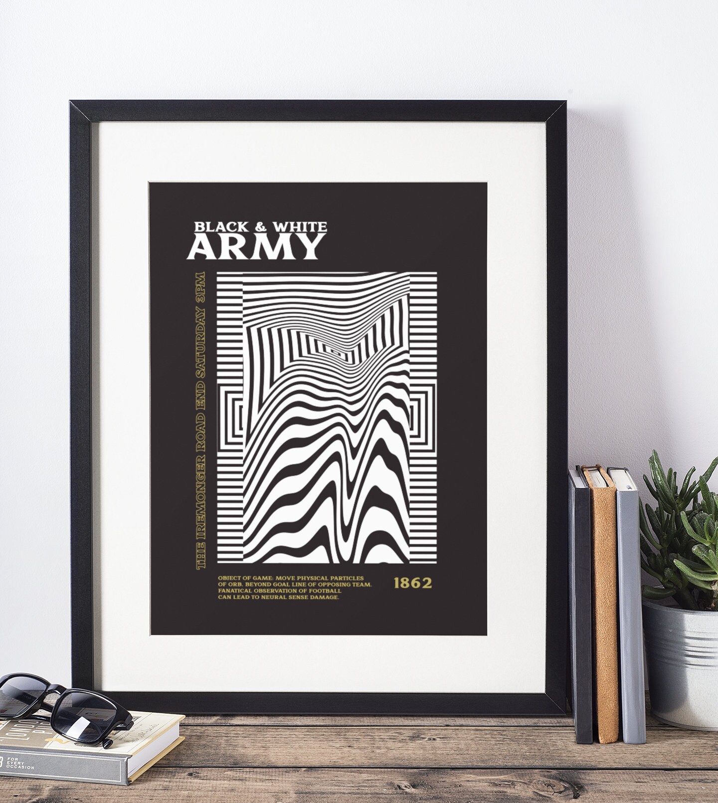 Notts Co Inspired Psychedelic Art Print in Team Colours - Etsy