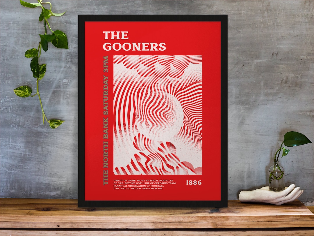 The Gooners - Art Print - Psychedelic Design in Team Colours - A3/A4/A5 ...