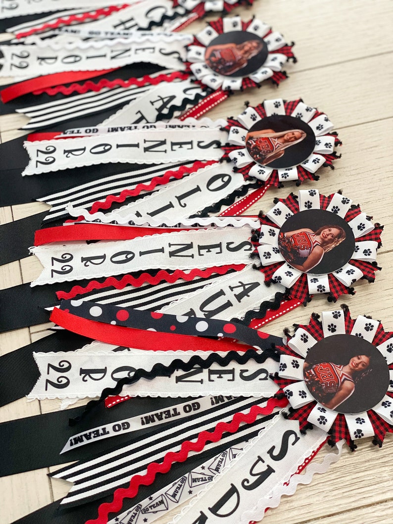 Personalized Senior Photo Button: School Colors & Ribbons - Etsy