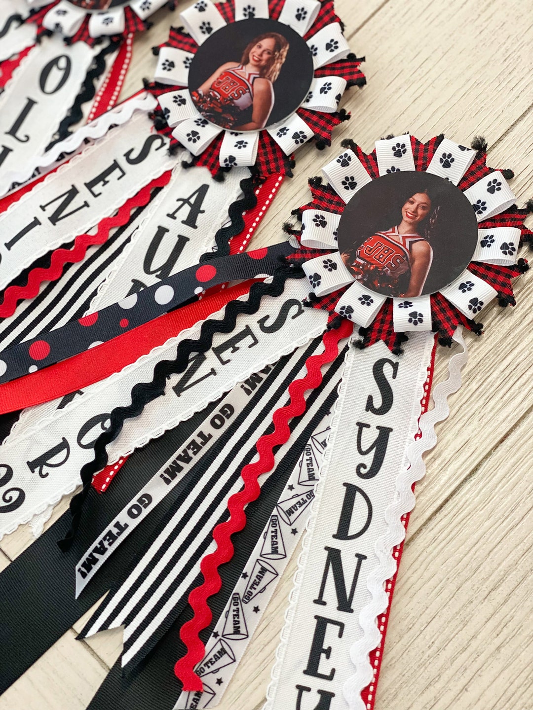 Personalized Senior Photo Button: School Colors & Ribbons - Etsy