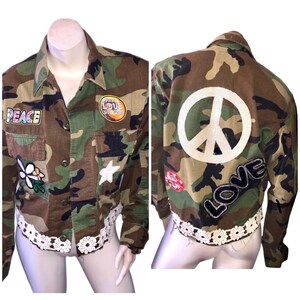 PEACE LOVE Patch Camo Jacket - Etsy