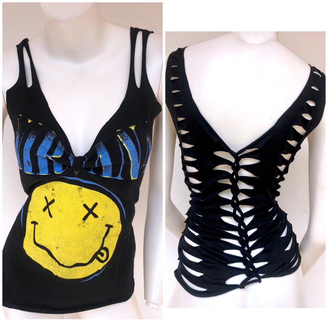 NIRVANA Cut Weave T-shirt Tank Top - Etsy