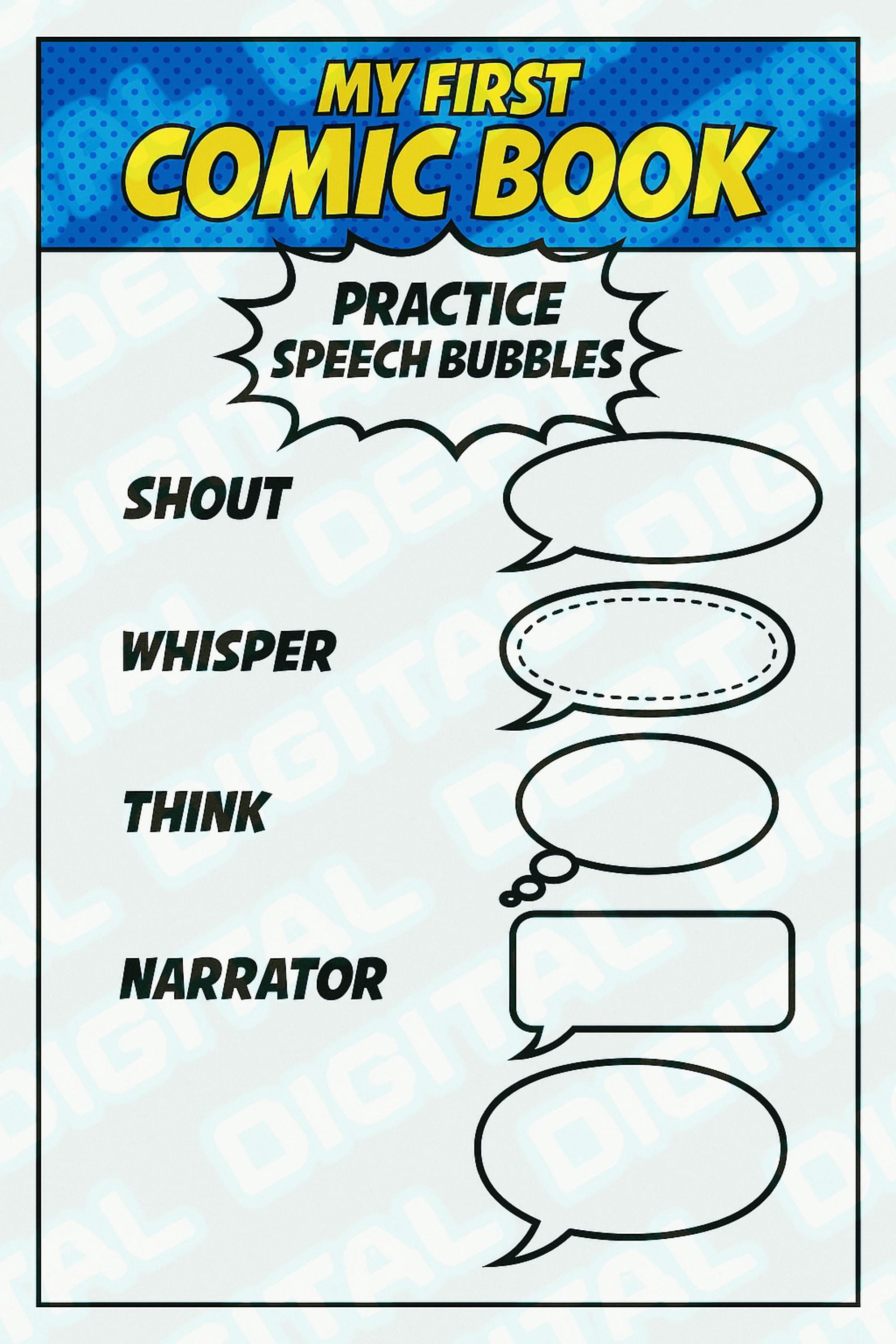 My First Comic Book – Kids Printable | DIY Comic Maker | Drawing ...