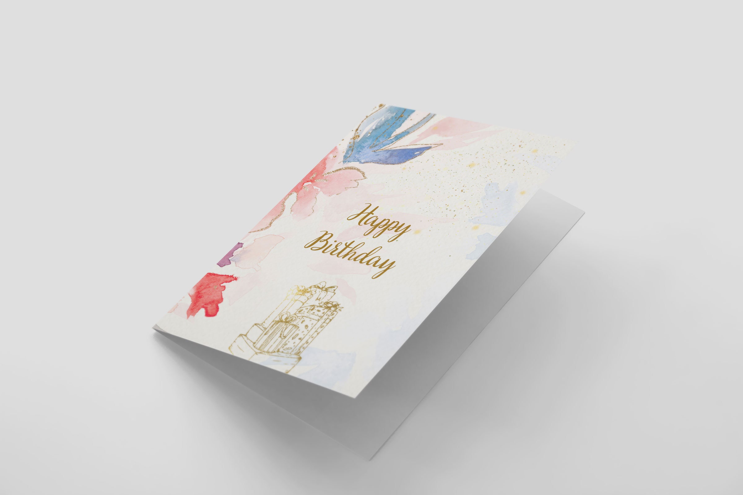 Printable Happy Birthday Card Instant Digital Download, 8.5x11 Folding ...