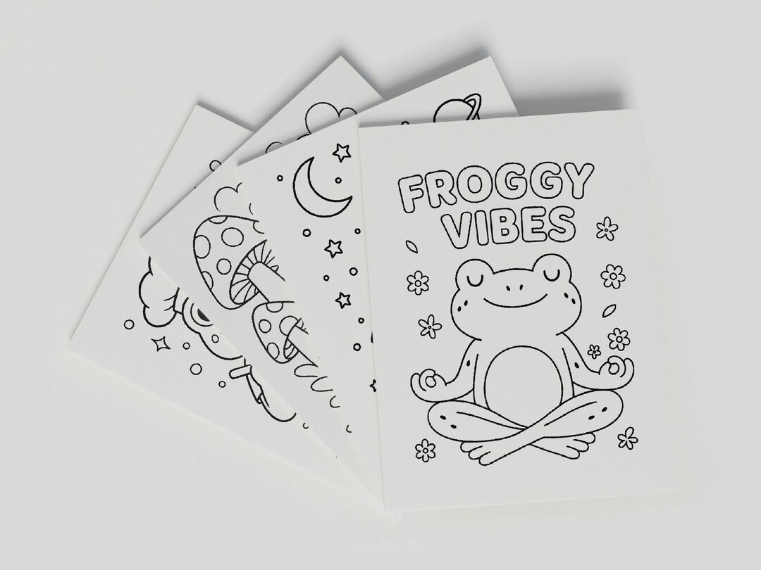 Froggy Vibes Coloring Book – 15 Cute & Funny Frog Pages | Printable ...