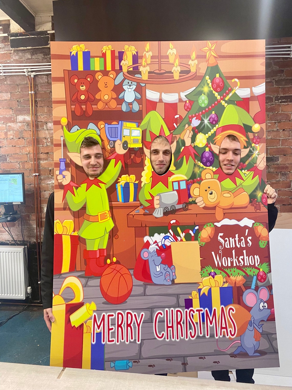 6ft High X 3ft Wide Christmas Face Cut Out Board Christmas Prop Selfie ...
