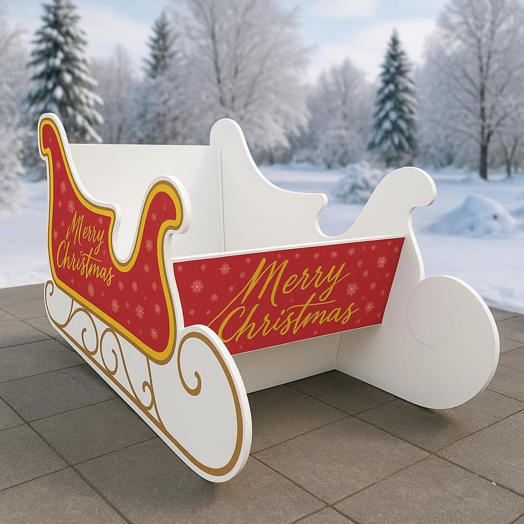 Huge Plastic Sleigh Prop Santa Cut Out Plastic Suitable for Outdoor Use ...