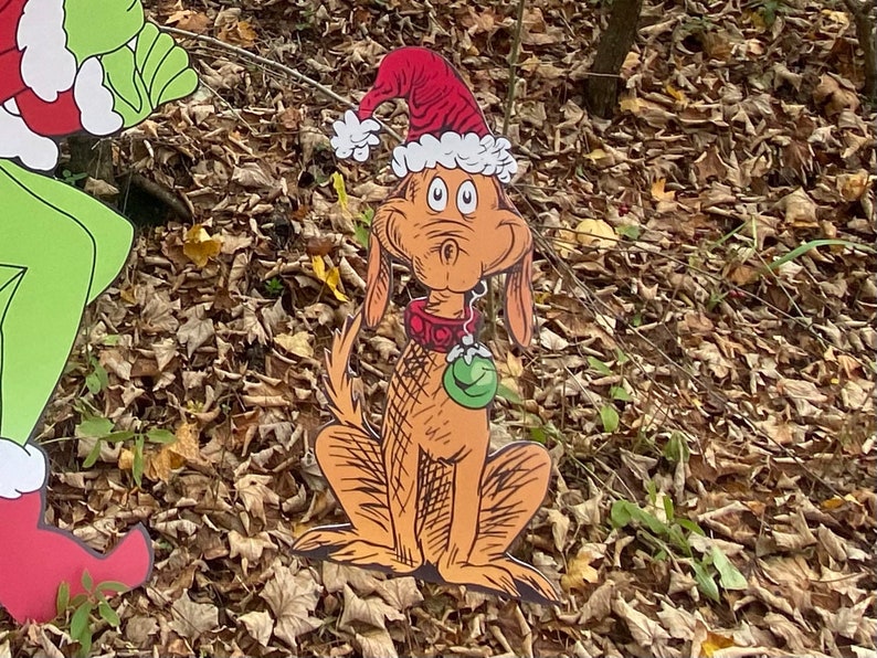 Max the Grinch Dog 3ft High Cut Out Christmas Prop Events Prop 4mm ...
