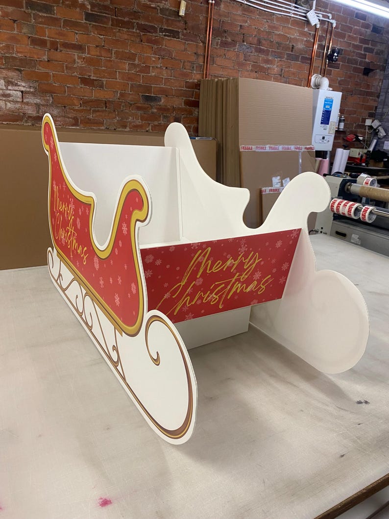 Huge Plastic Sleigh Prop Santa Cut Out Plastic Suitable for Outdoor Use ...