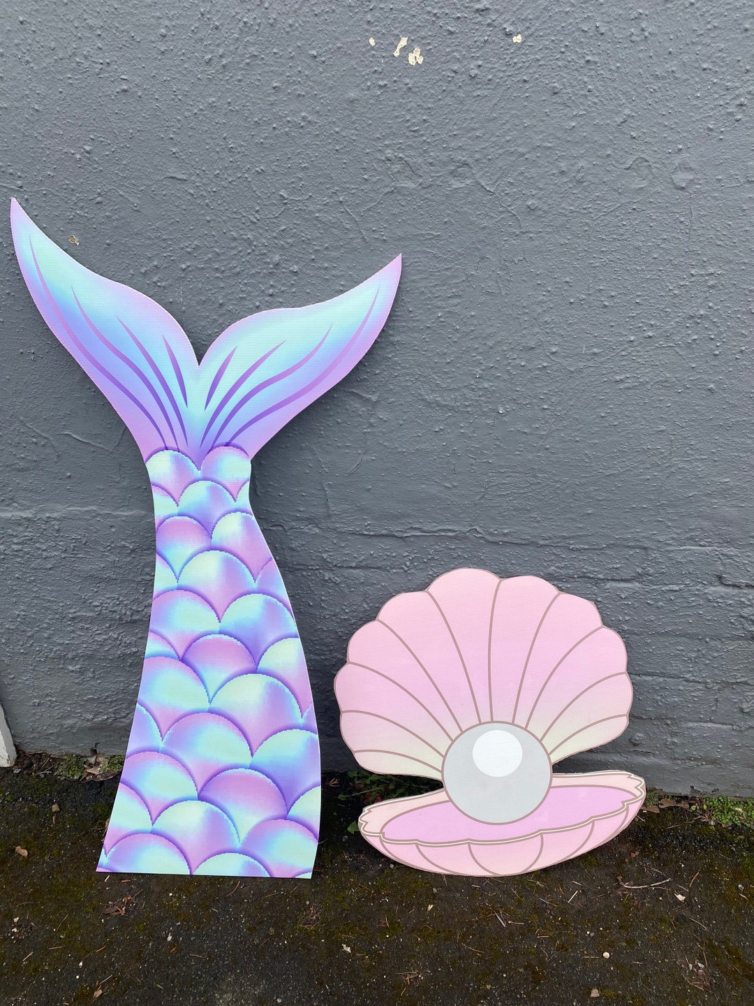 Mermaid Props and Seashell Plastic Cut Out 3ft High Baby - Etsy