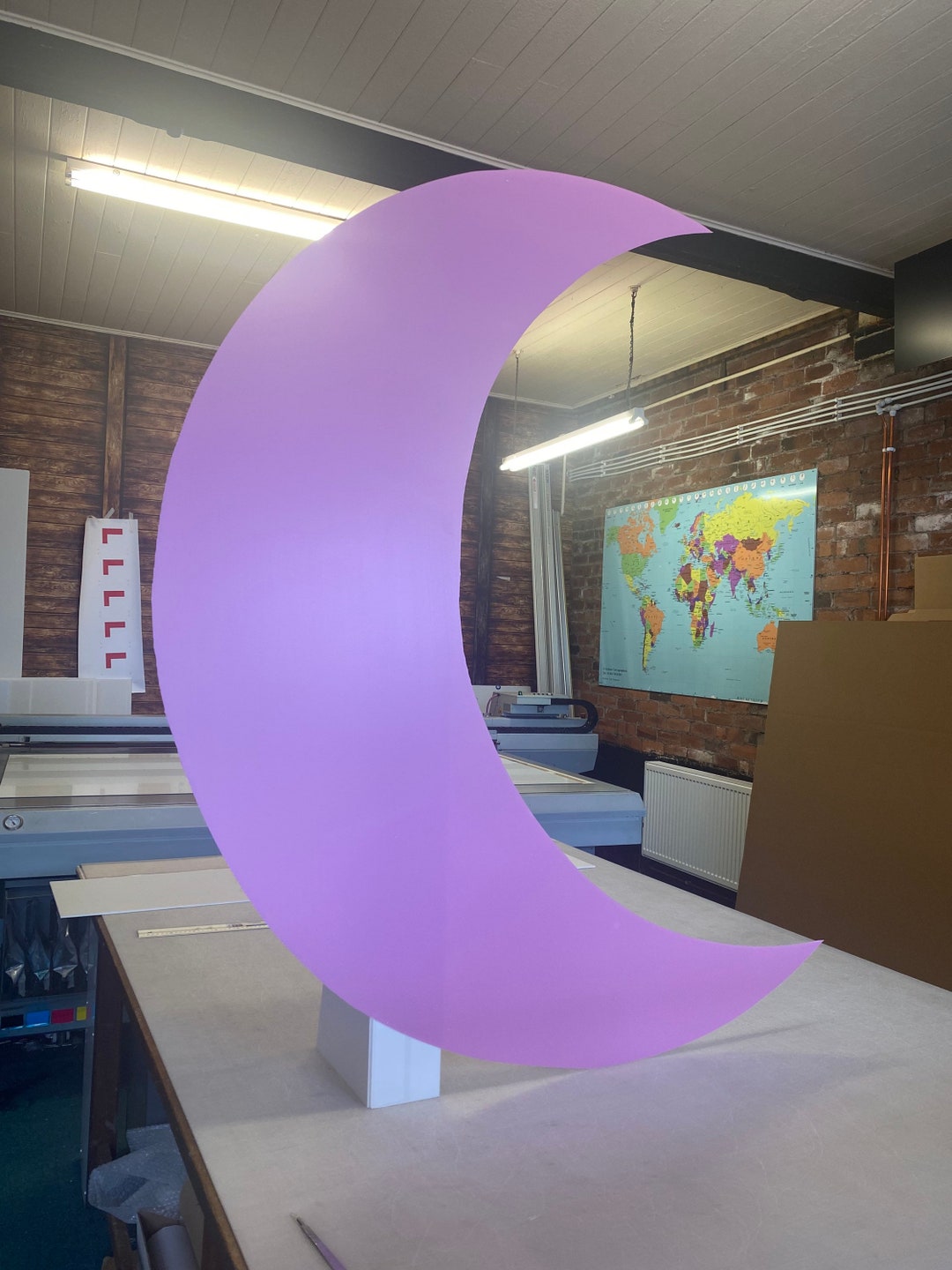 Half Moon 5ft High Cut Out Plastic Suitable for Outdoor Use Events Sign ...