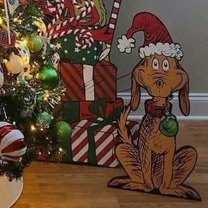Max the Grinch Dog 3ft High Cut Out Christmas Prop Events Prop 4mm ...