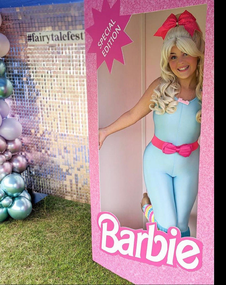 6ft High Life Size Girly GLITTER Barbie Box Signage Selfie Signs Barbie ...