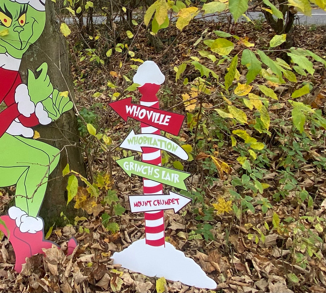 Grinch Pole Grinchville 3ft High Christmas Grinch Decor Bundle Bundle ...