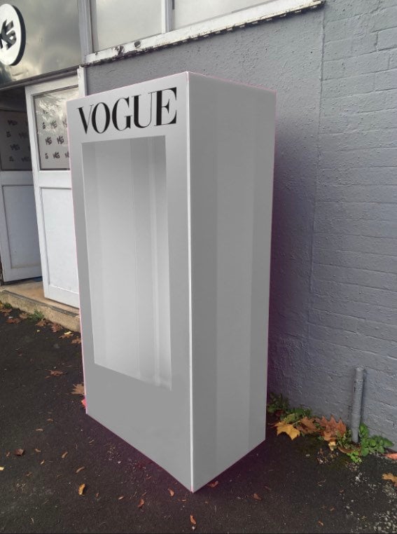 6ft High Life Size Vogue Magazine Selfie Boxwhite Selfie Box Person ...