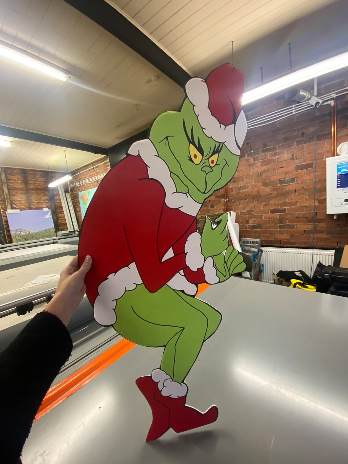 Grabbing Stealing Grinch Christmas 3ft High Plastic Cut Out - Etsy UK