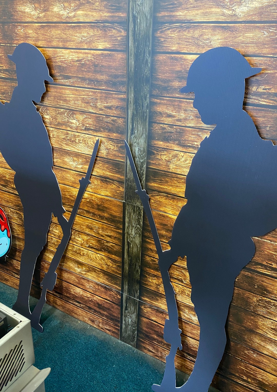 6ft High Cut Out Soldiers Black Fluted Plastic Remembrance PER SOLDIER ...