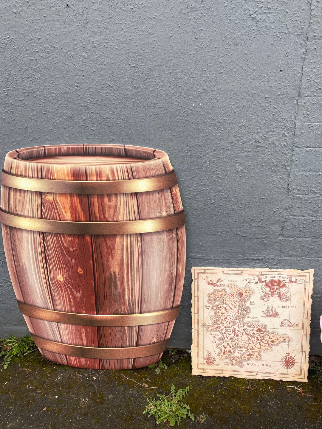 Pirate Props and Barrel and Map Plastic Cut Out 3ft High Party - Etsy