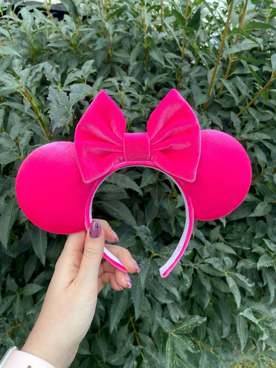 Hot Pink Velvet Minnie Mouse Ears, Barbie Mouse Ears, Girls Mouse Ears ...