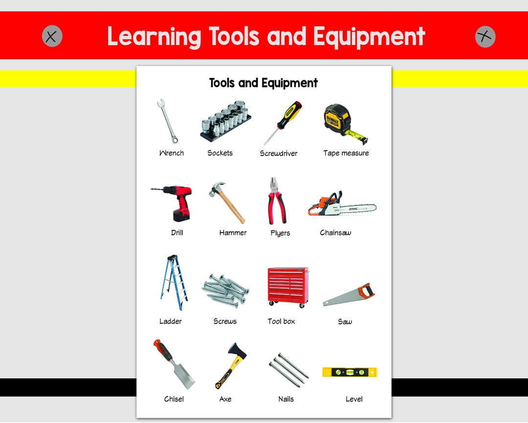 Tools and Equipment Learning Digital Download, Tool Pictures, Kids ...
