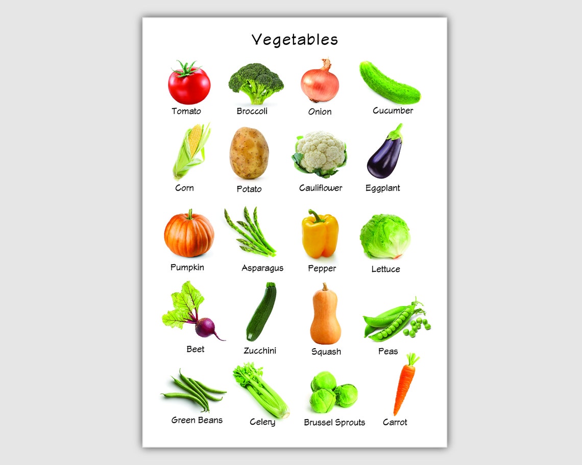 Fruit and Vegetable Learning Digital Download, Learning Fruits ...