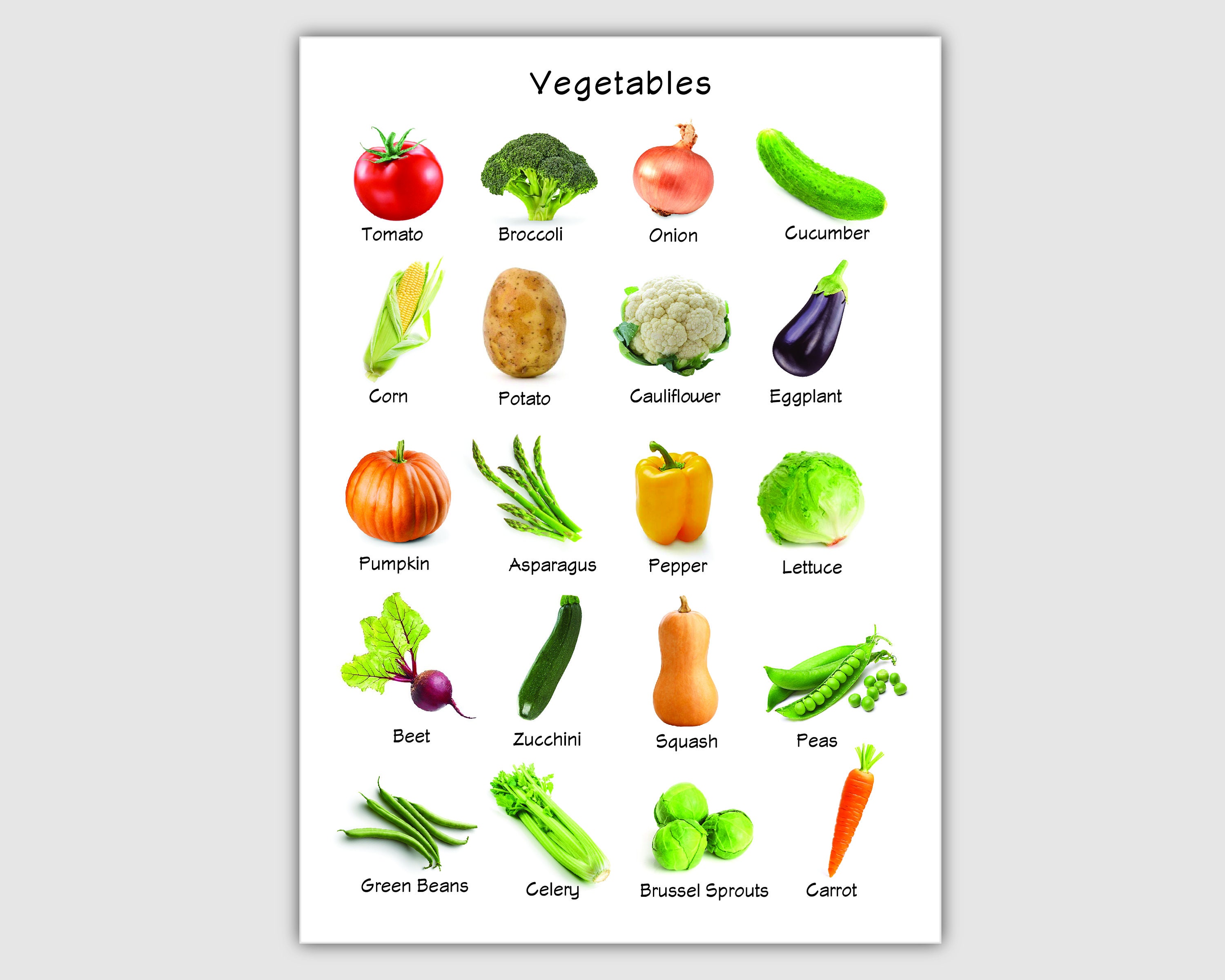 Fruit and Vegetable Learning Digital Download, Learning Fruits ...