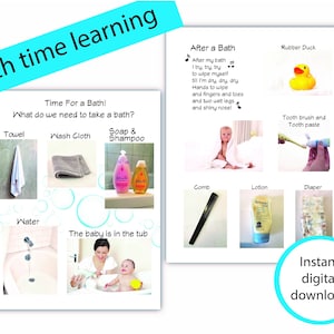 Toddler Learning Bath Time Activity, Kids Printout, Digital Download ...