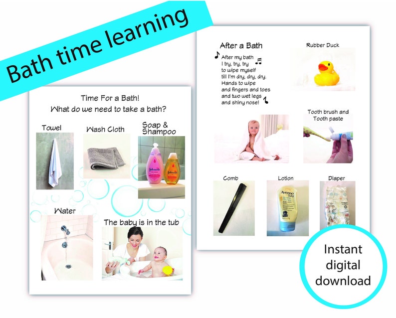Toddler Learning Bath Time Activity, Kids Printout, Digital Download ...