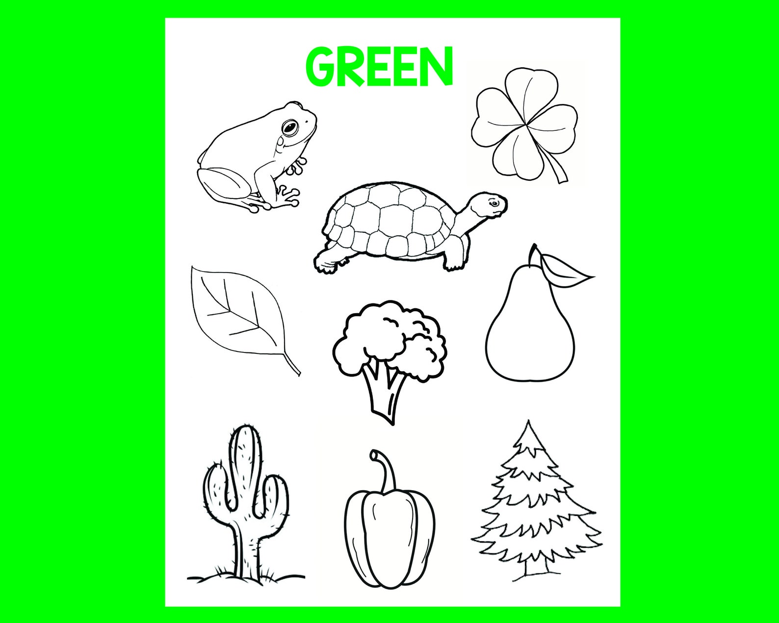 Color by Category Coloring Pages, Red Object Coloring Page, Orange ...