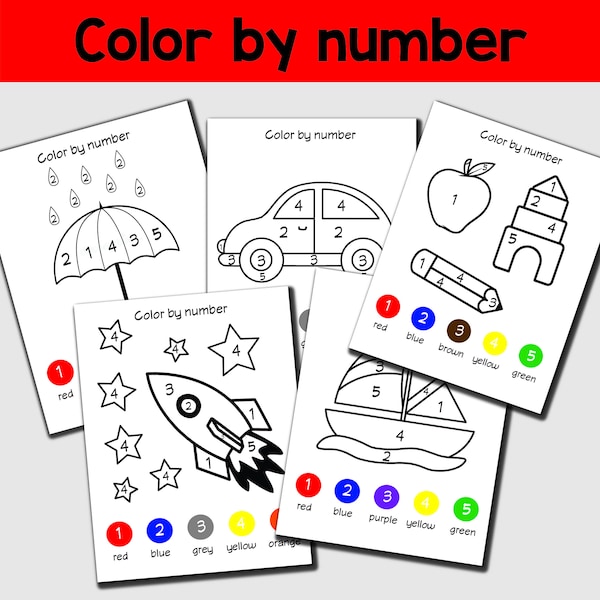 Adult Simple Color by Number - Etsy