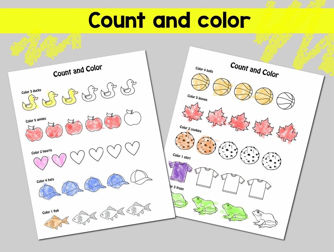 Count and Color Activity Page, Learn to Count, Color Learning Page, Fun ...