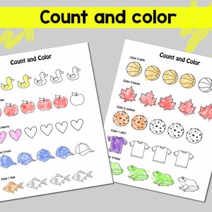 Count and Color Activity Page, Learn to Count, Color Learning Page, Fun ...
