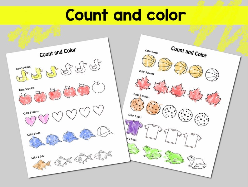 Count and Color Activity Page, Learn to Count, Color Learning Page, Fun ...