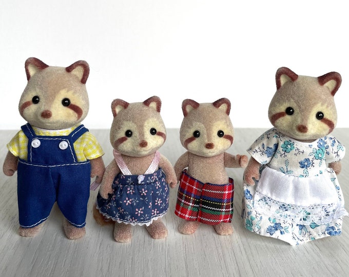 Mulberry Raccoon Family, Calico Critters Sylvanian Families Vintage and ...