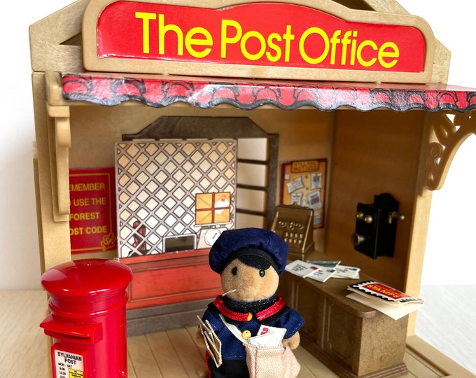 Retro Calico Critters Post Office, Discontinued Sylvanian Building With ...