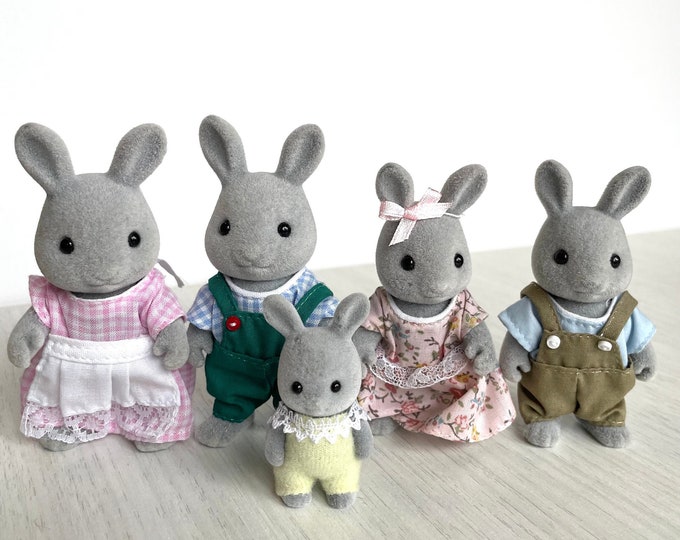 Calico Critters Vintage Babblebrook Grey Rabbit Flair Edition With ...