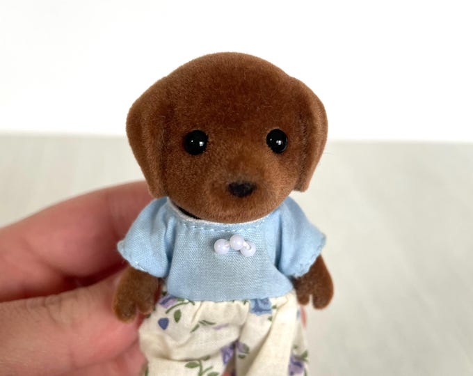 Calico Critters Vintage Chocolate Labrador Dog Mother With Gripping ...