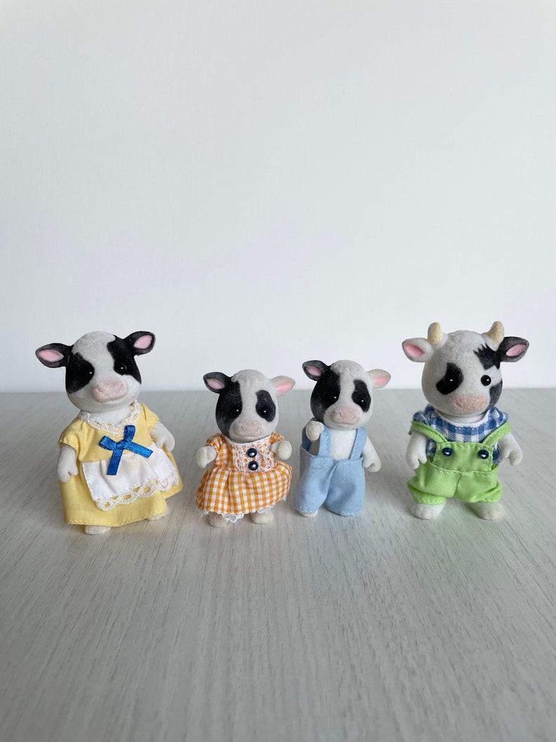 Calico Critters Vintage Buttercup Cow Family Sylvanian - Etsy