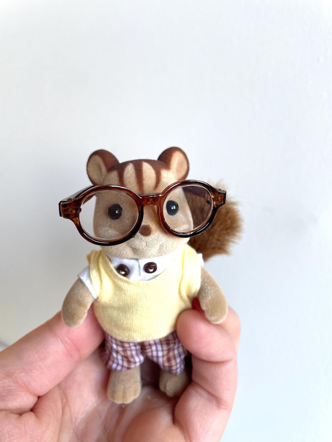 Chipmunk in Glasses, Adorable Calico Critters Squirrel Figurine ...