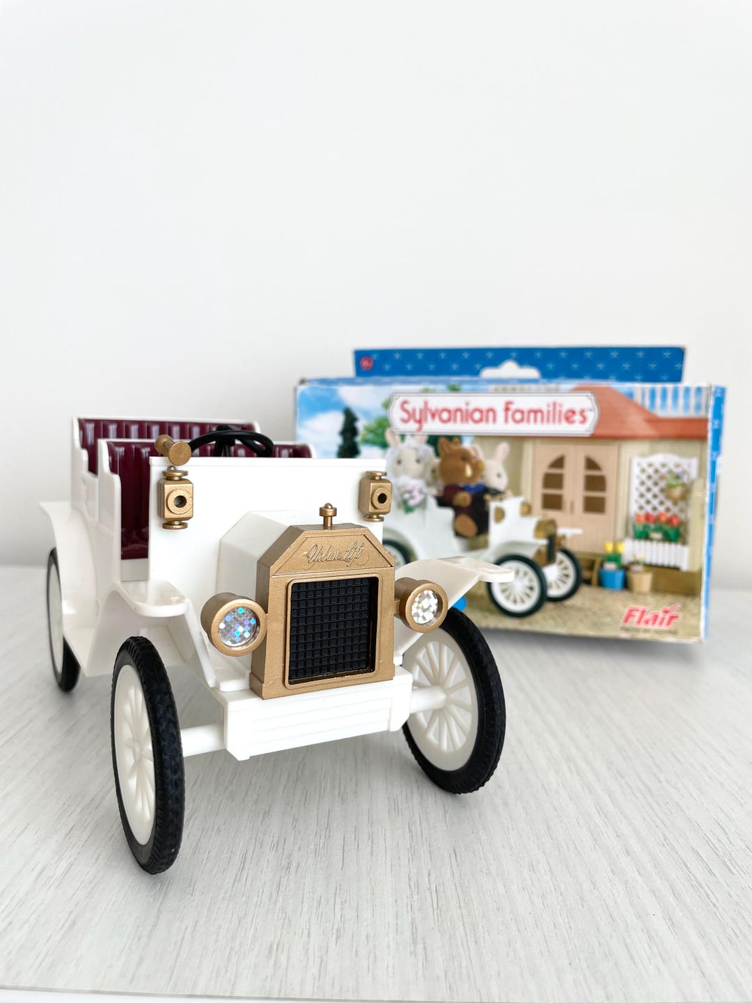 Calico Critters White Vintage Wedding Car, Urban Life Rare Sylvanian ...