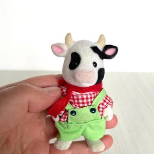 Calico Critters Vintage Buttercup Cow Family, Sylvanian Fresian Cows in ...