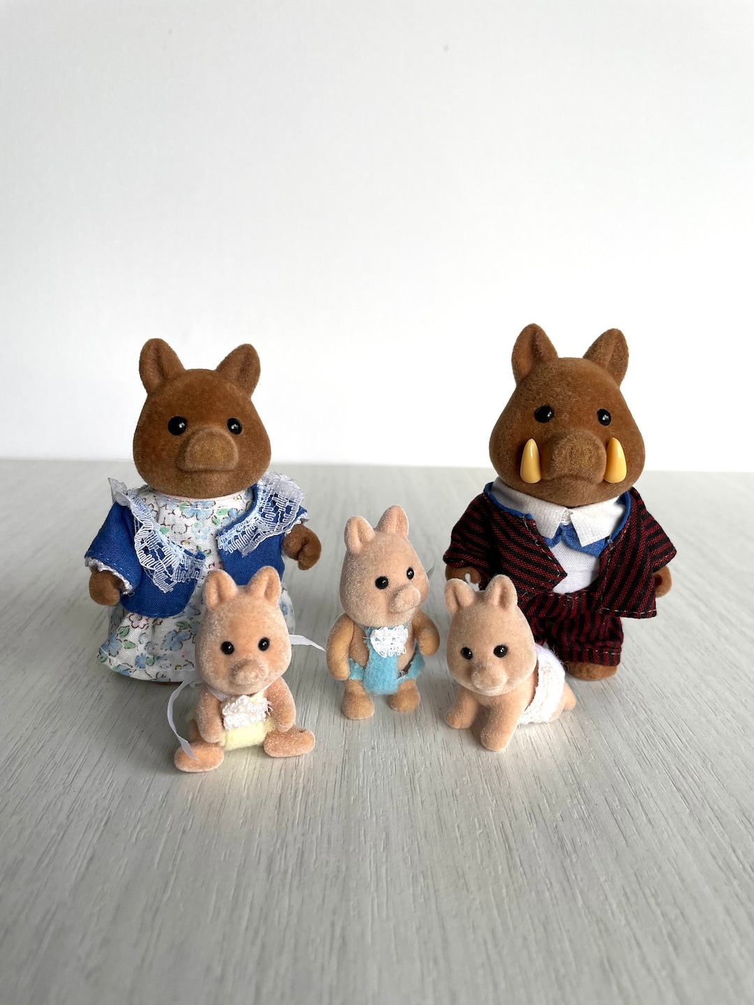 Calico Critters Truffle Wild Boar Family, Vintage and in Excellent ...