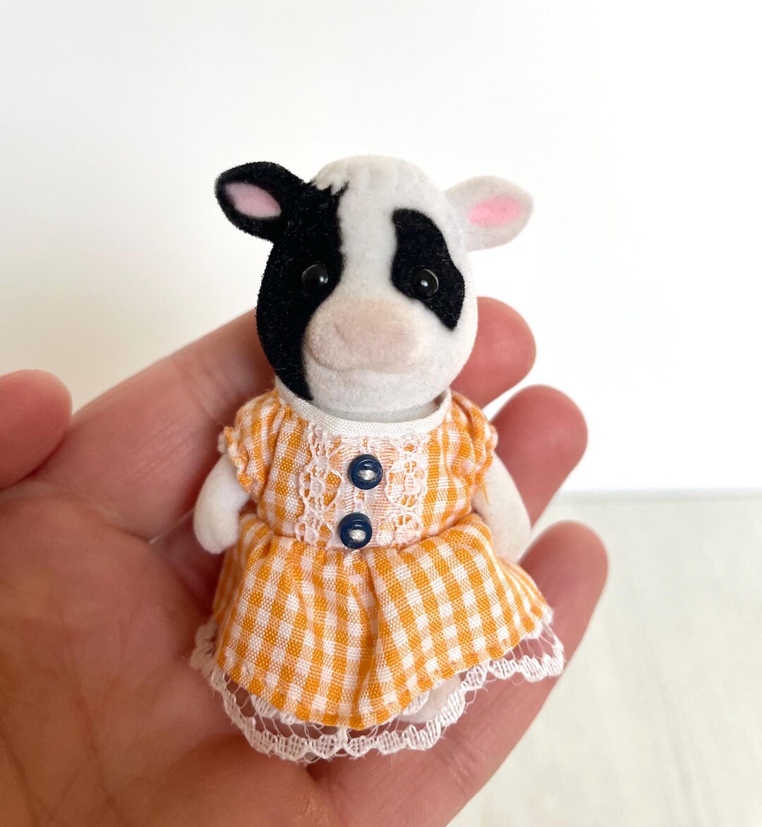Calico Critters Friesian Cow Little Girl, Sylvanian Fresian Cow Sister ...