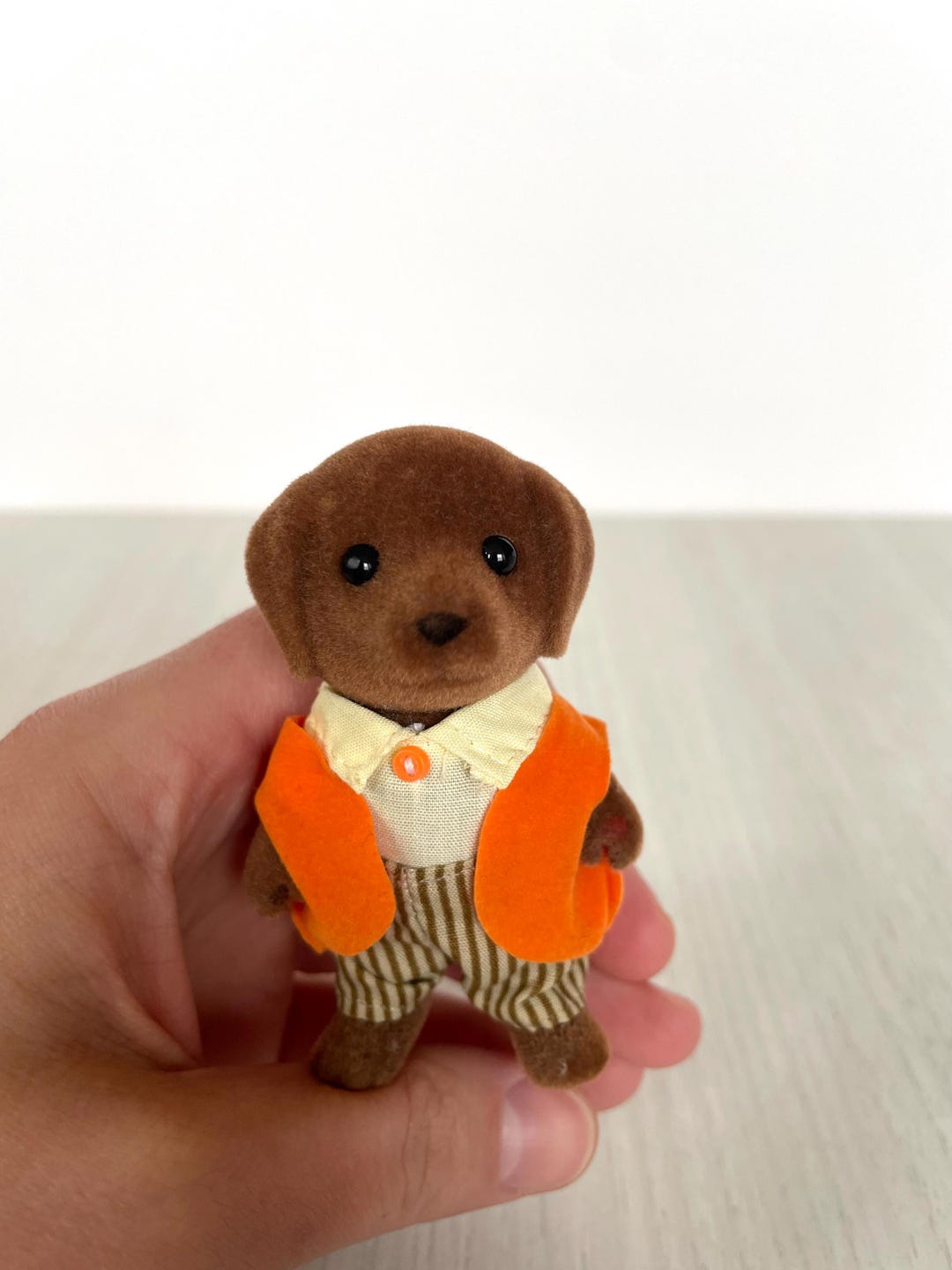 Calico Critters Vintage Chocolate Labrador Dog Dad With Gripping Open ...