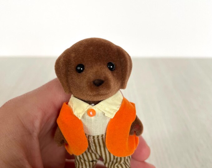 Calico Critters Vintage Chocolate Labrador Dog Dad With Gripping Open ...