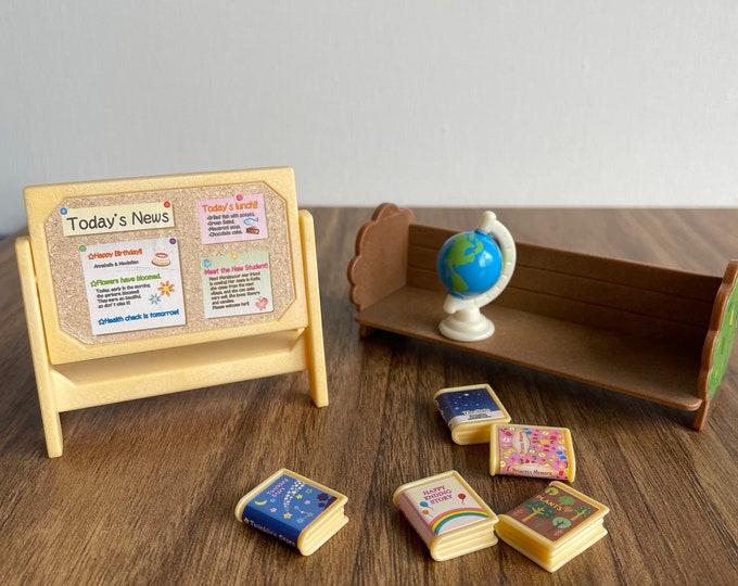Calico Critters Country School Spares: Globe, Books, Whiteboard, and ...