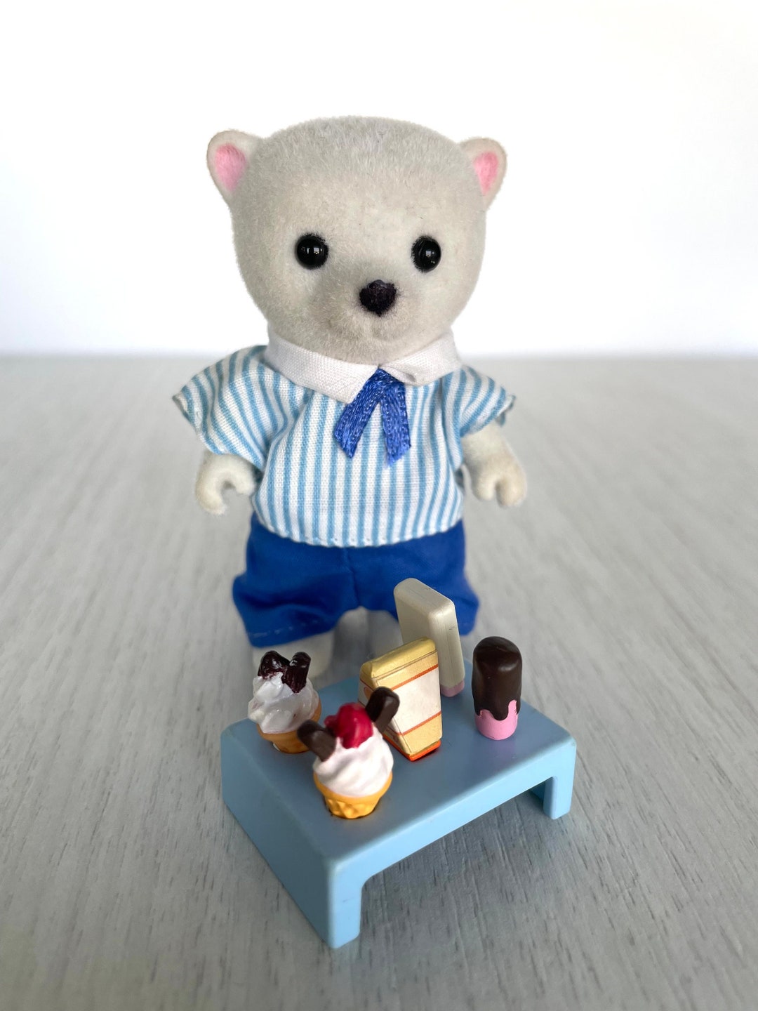Ice Cream Van Driver, Polar Bear Dad With Blue Striped Uniform and Ice ...