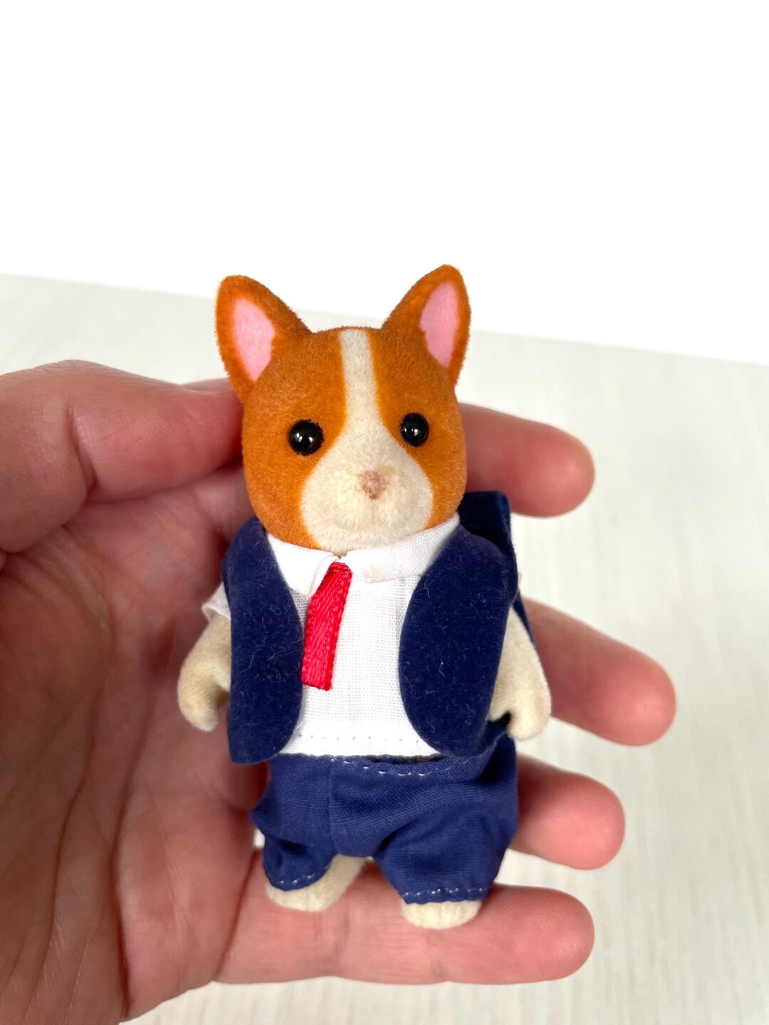 Calico Critters Corgi Dad Gripping Hands in Original Clothes, Slight ...