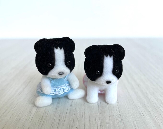 Calico Critters Fletcher Border Collie Dog Babies, Sheep Dog Sylvanian ...